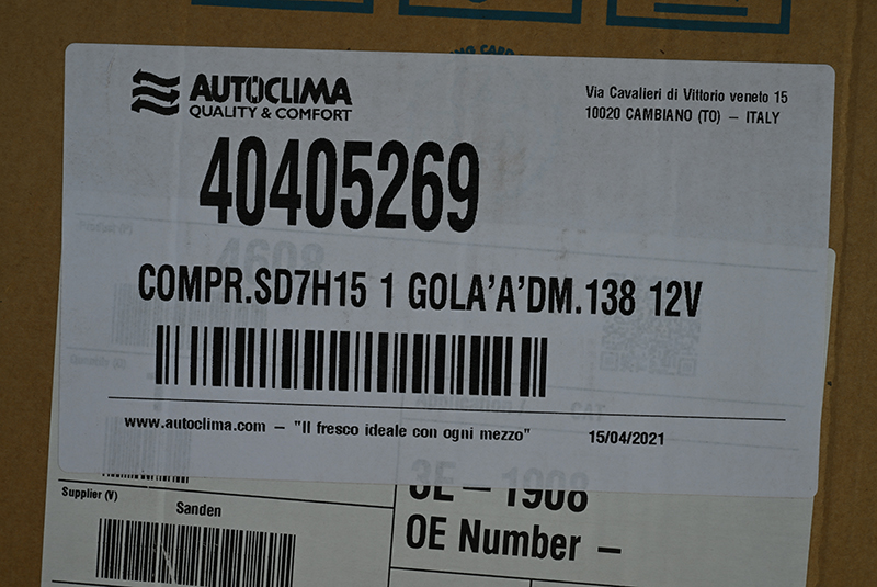 SANDEN SD7H15 1 GOLA"A"DM.138 12V - ELIS Auto Klima